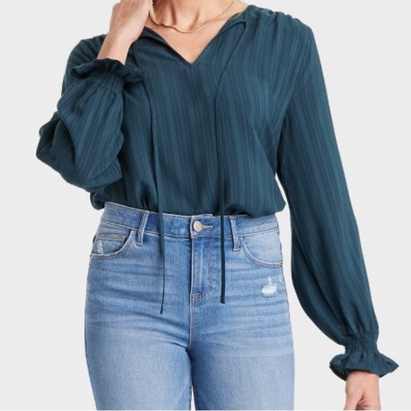 Knox Rose | Tops | Nwt Knox Rose Teal Blue Blouse | Poshmark